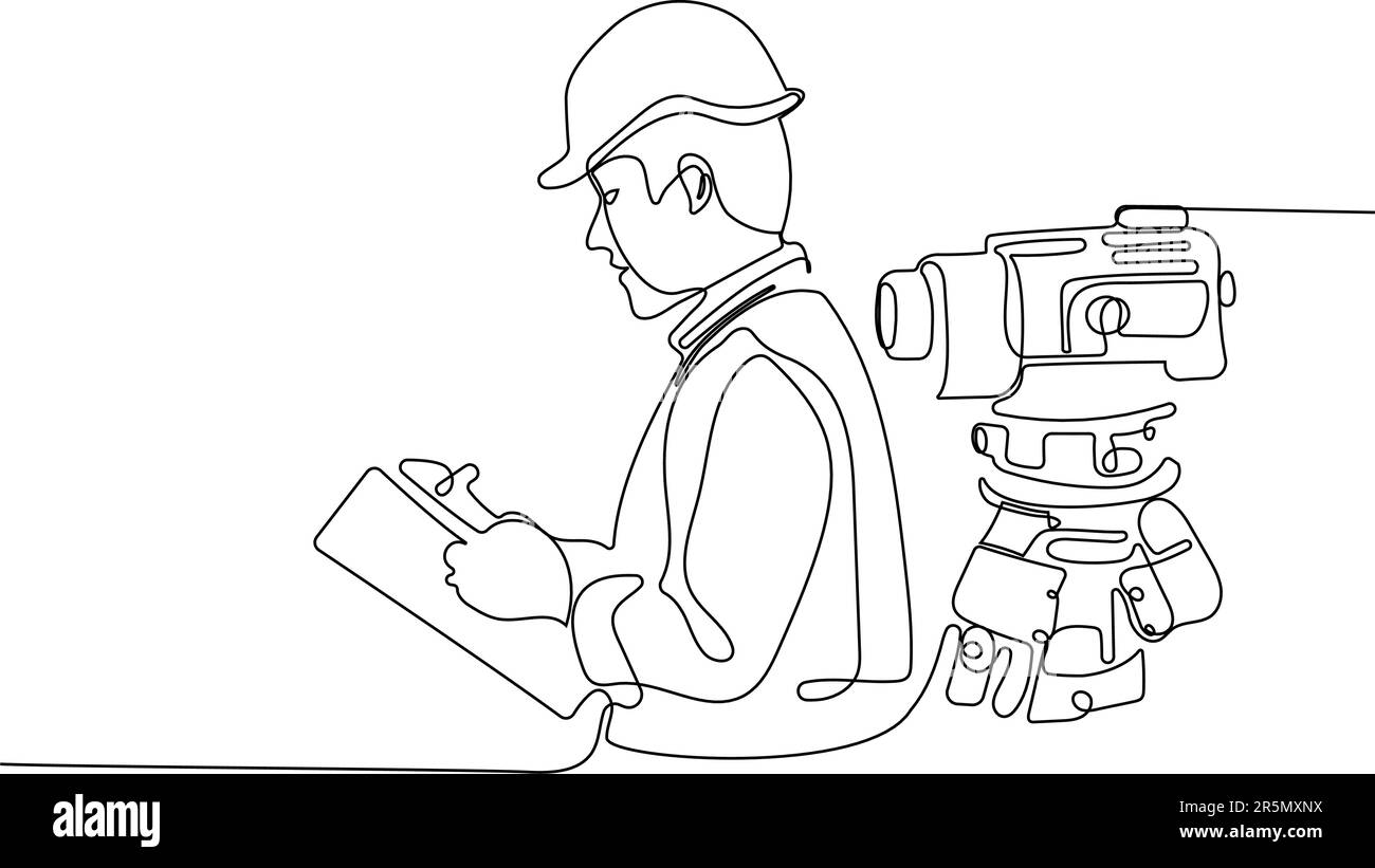 Close up of Caucasian worker with helmet on head using tablet for work ...