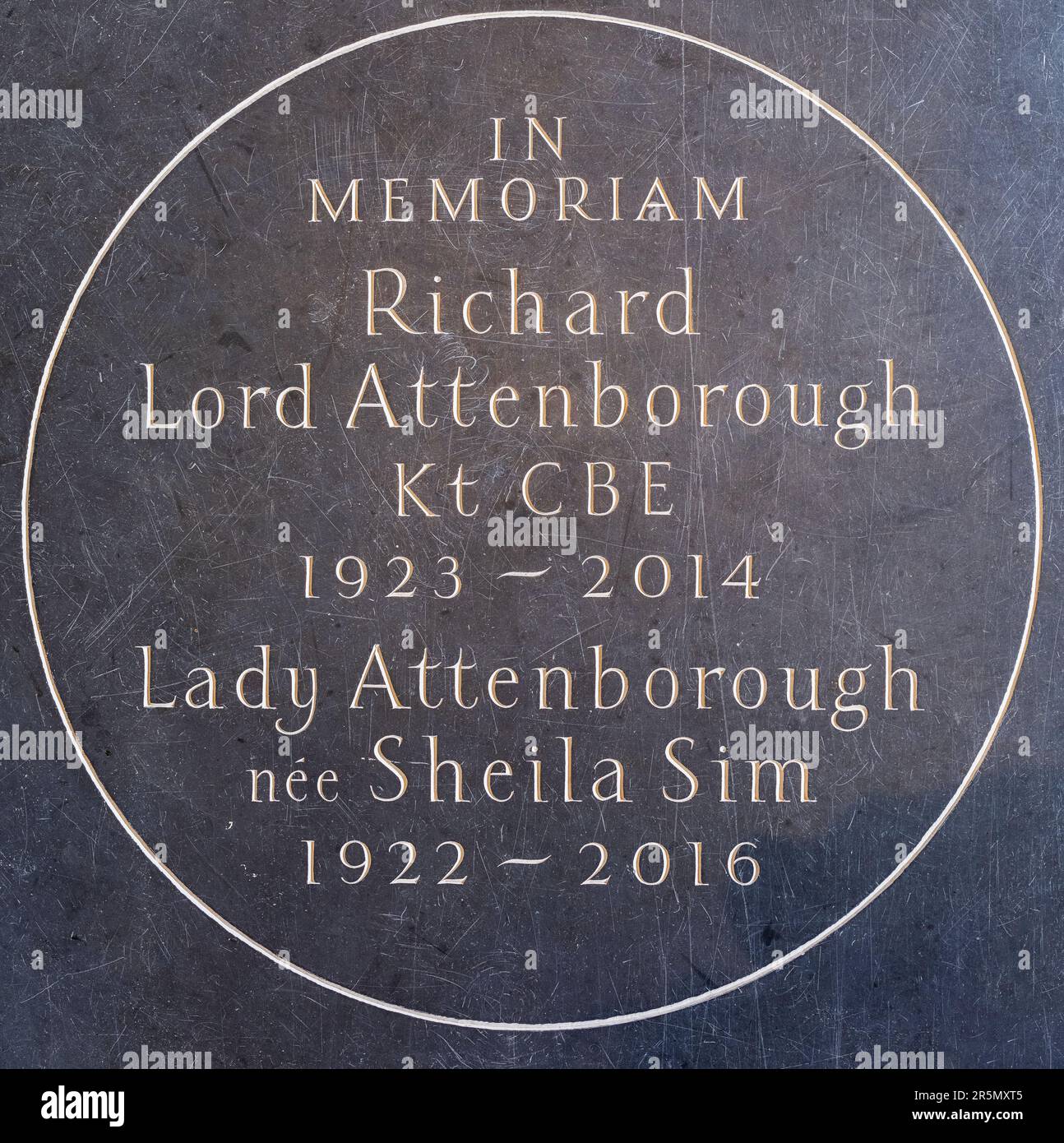 Memorial tablet for Lord Attenborough (Richard), and his wife Sheila ...