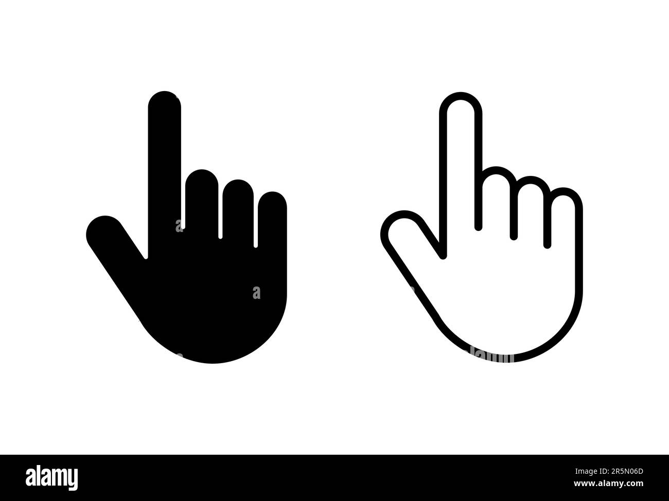 Hand cursor icon set. cursor icon vector. hand cursor icon click Stock ...
