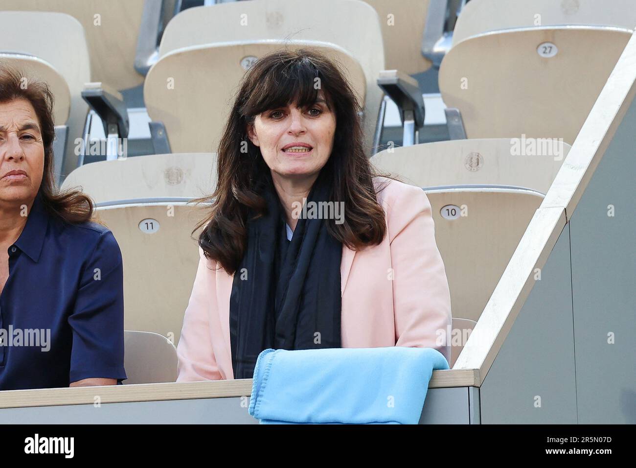Paris, France. 04th June, 2023. Sandrine Sarroche in the stands during ...