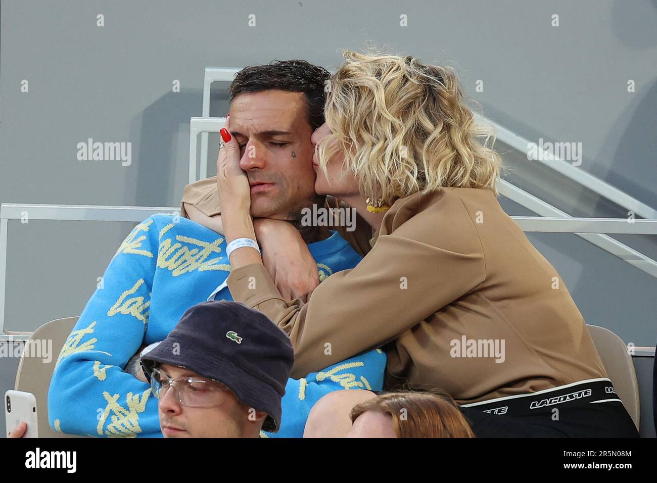Paris, France. 04th June, 2023. France Pierron and boyfriend Amaury Imbert in the stands during ...
