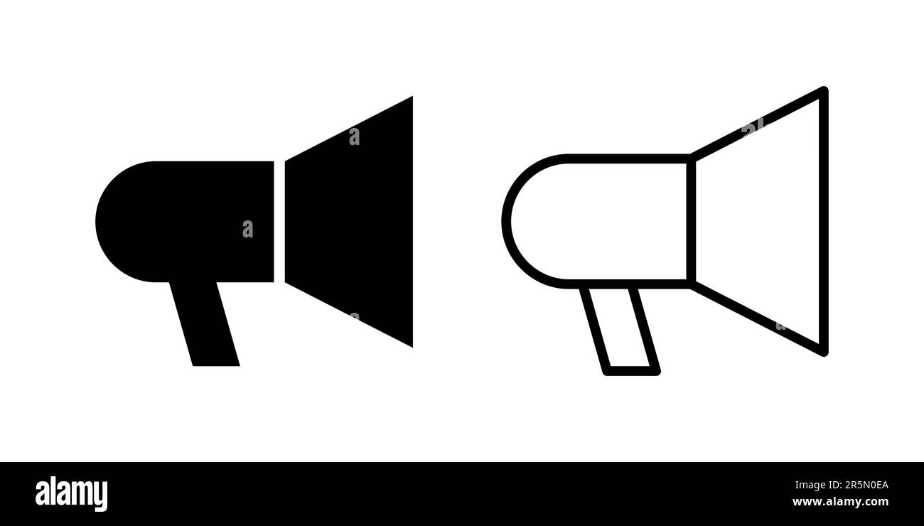 Megaphone icon set. Loudspeaker icon vector Stock Vector Image & Art ...