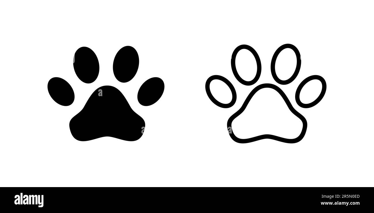Paw icon set. paw print icon vector. dog or cat paw Stock Vector Image ...