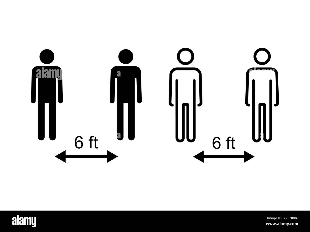 Social distance icon set. social distancing icon. self quarantine sign ...