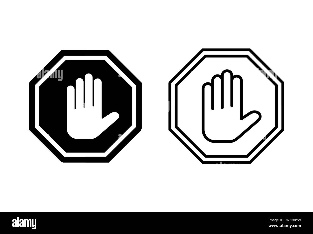 Stop icon set. stop road sign. hand stop icon vector Stock Vector Image ...