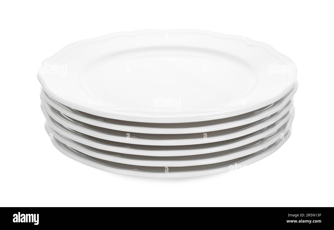 Stack of plates and object Cut Out Stock Images & Pictures - Alamy