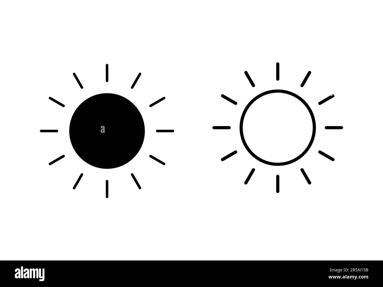 Sun icon set. Brightness Icon vector Stock Vector Image & Art - Alamy
