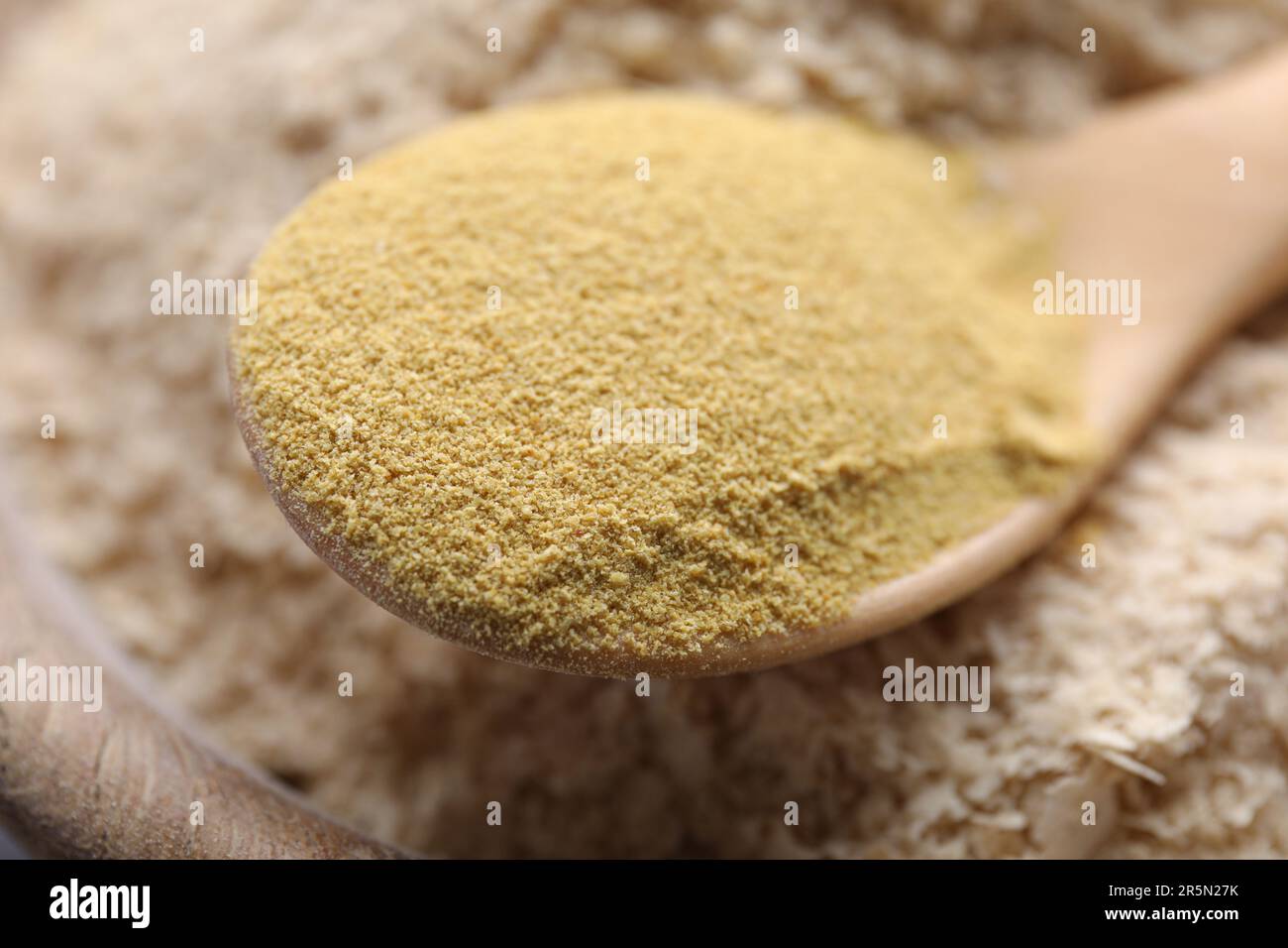 Beer yeast powder and flakes, closeup view. Effective remedy Stock ...