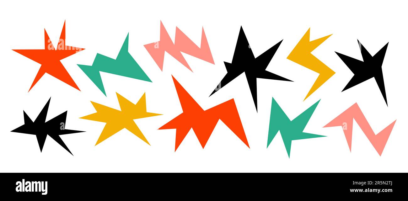 Colorful Sharp Irregular Shapes Set Abstract Geometric Edgy Elements