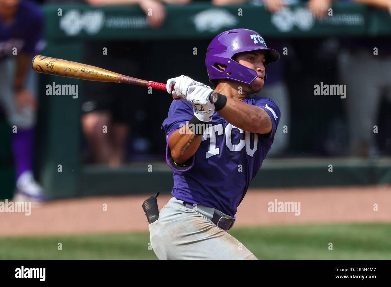 See Where It Will Land. 4th June, 2023. Elijah Nunez #1 of TCU watches ...