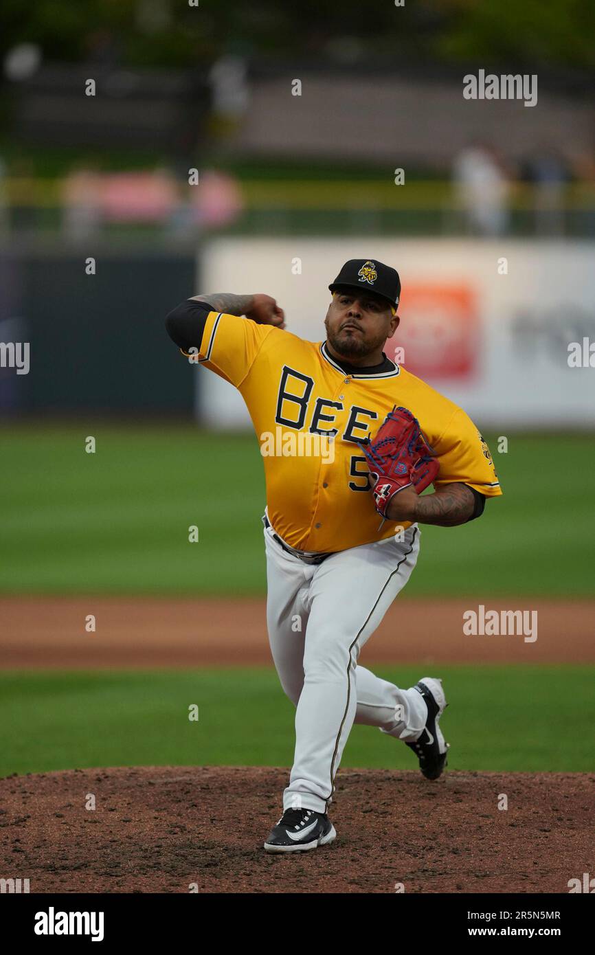 Salt Lake UT, USA. 3rd June, 2023. Salt Lake pitcher Moronta Reyes (52 ...