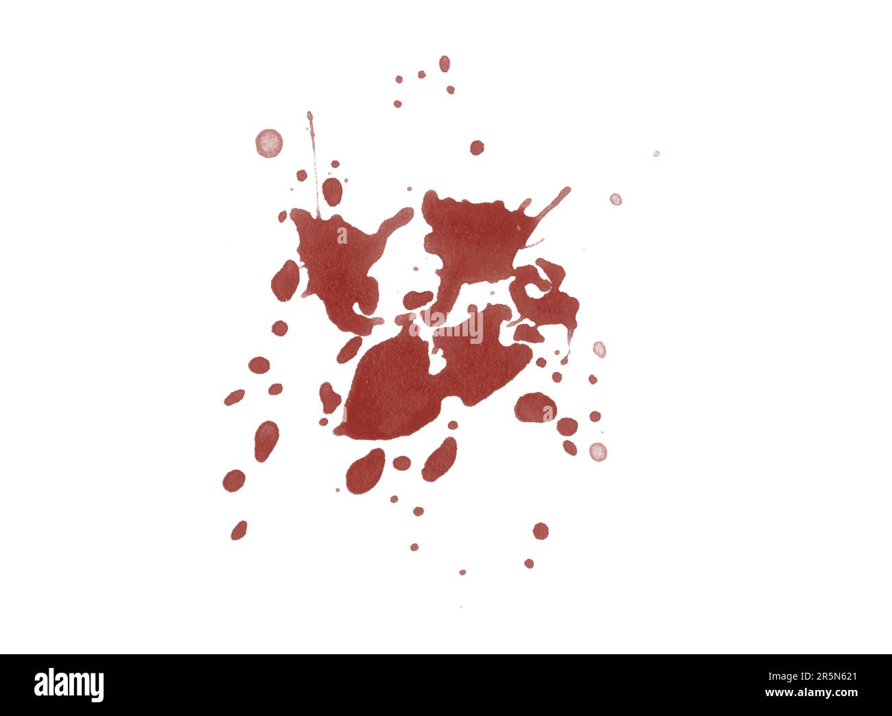 Red blood splatter stain on white background Stock Photo - Alamy