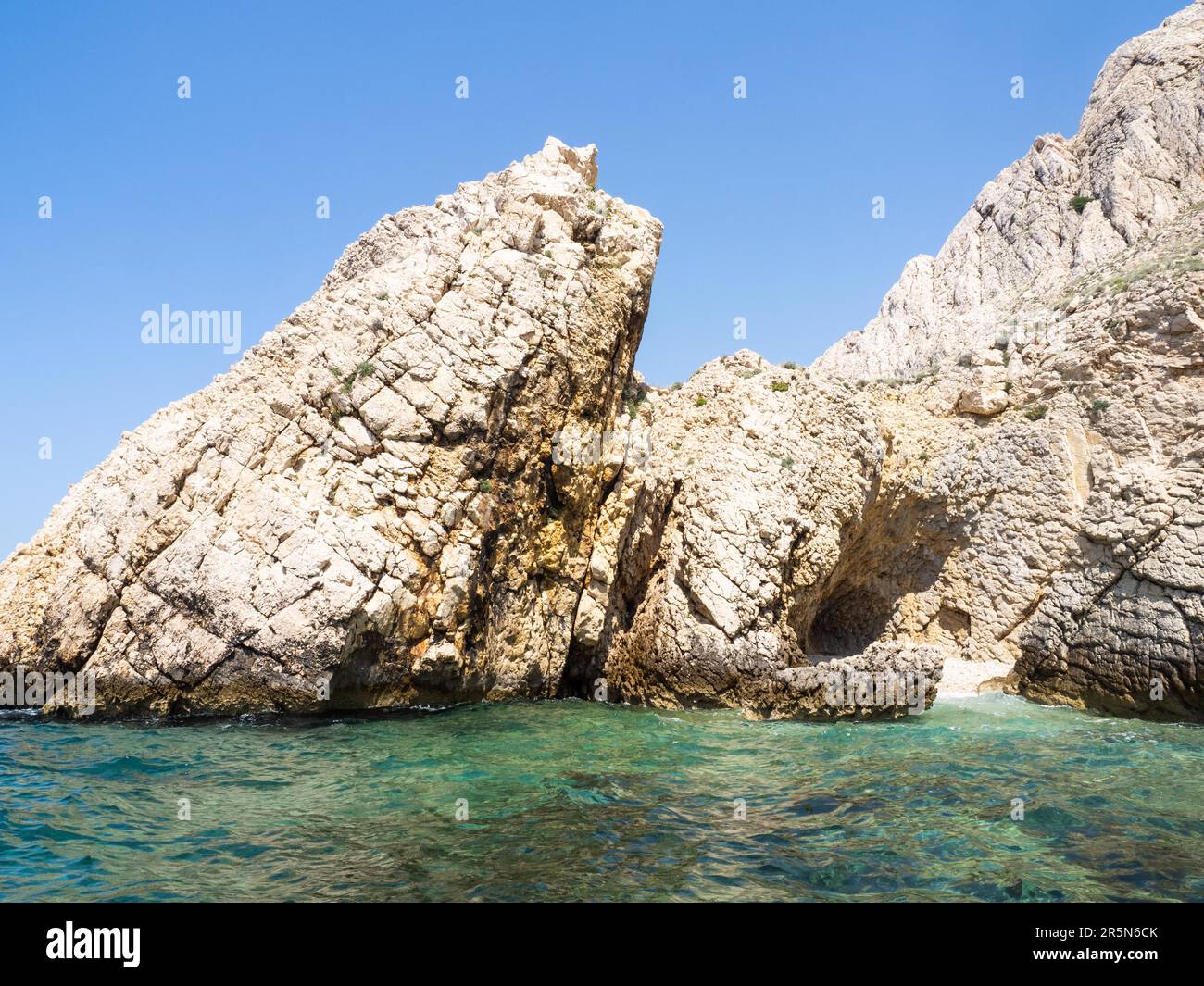 Karst rocks, Prvic Island, largest uninhabited island in the Adriatic ...