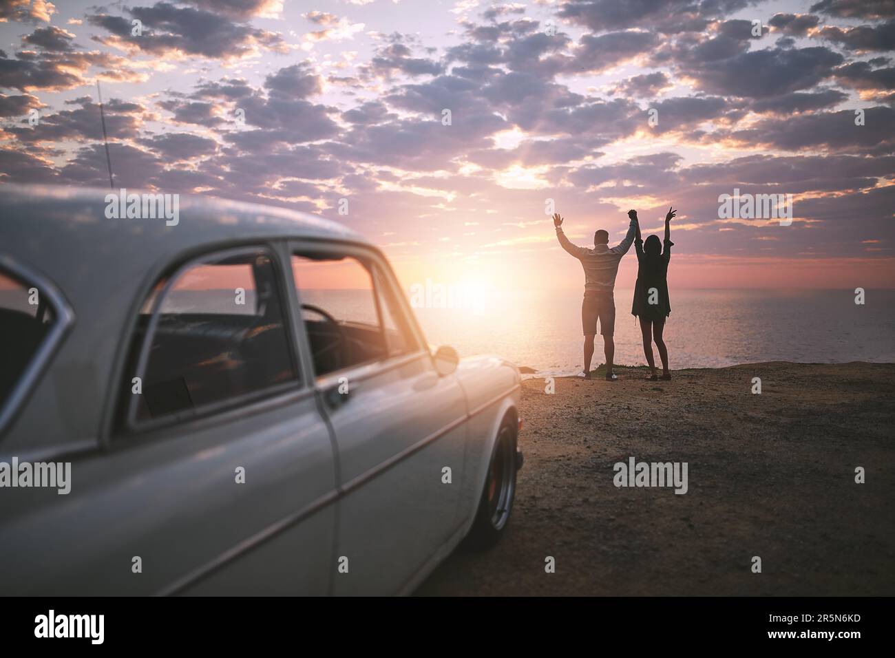 Go where you feel most alive. a young couple making a stop at the beach ...