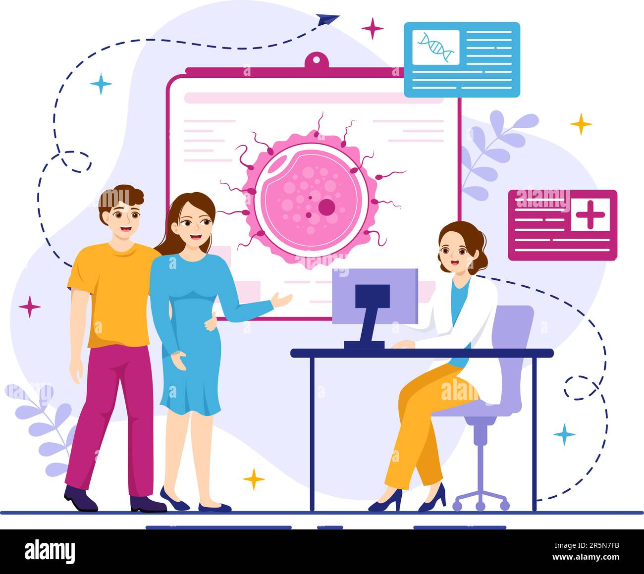 IVF or In Vitro Fertilization Vector Illustration for Artificial ...