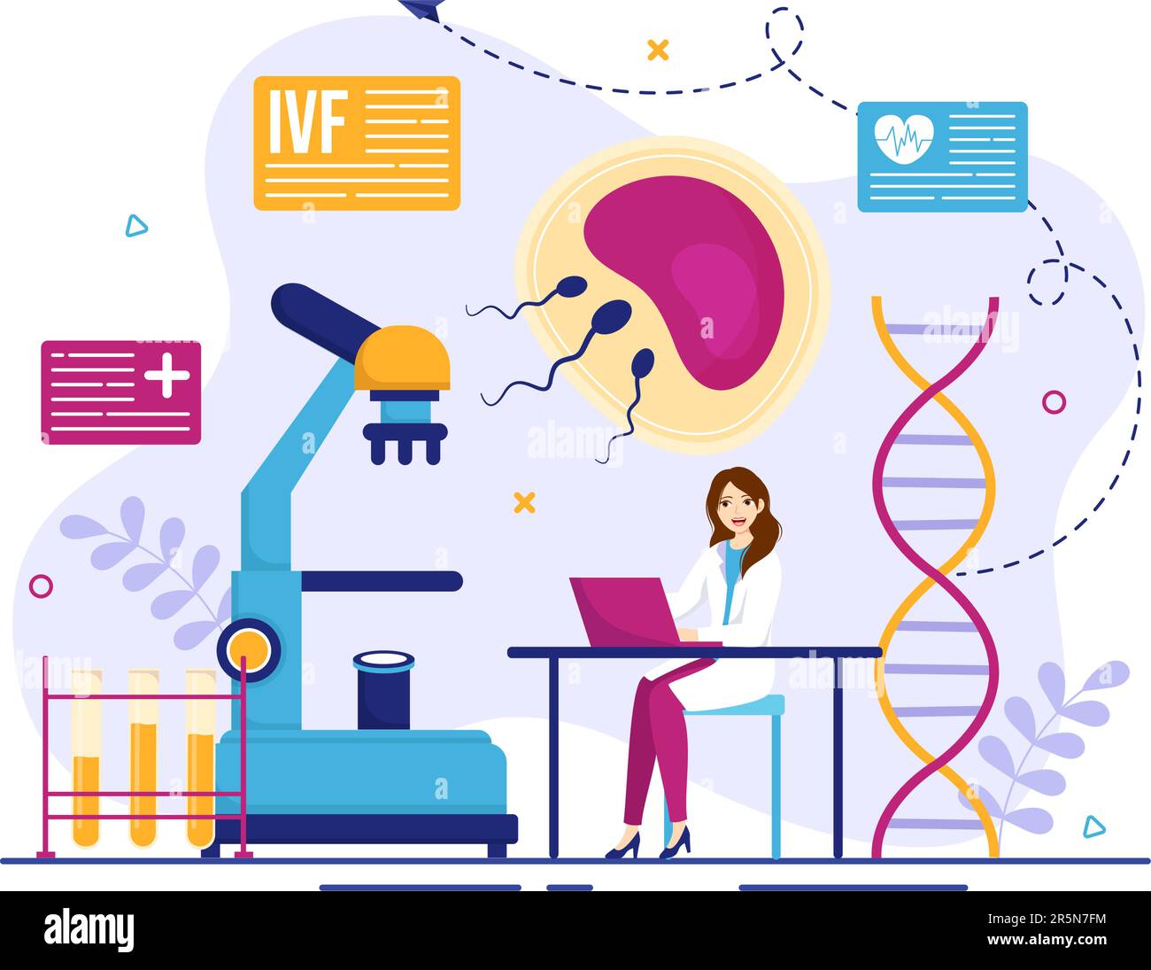 IVF or In Vitro Fertilization Vector Illustration for Artificial ...