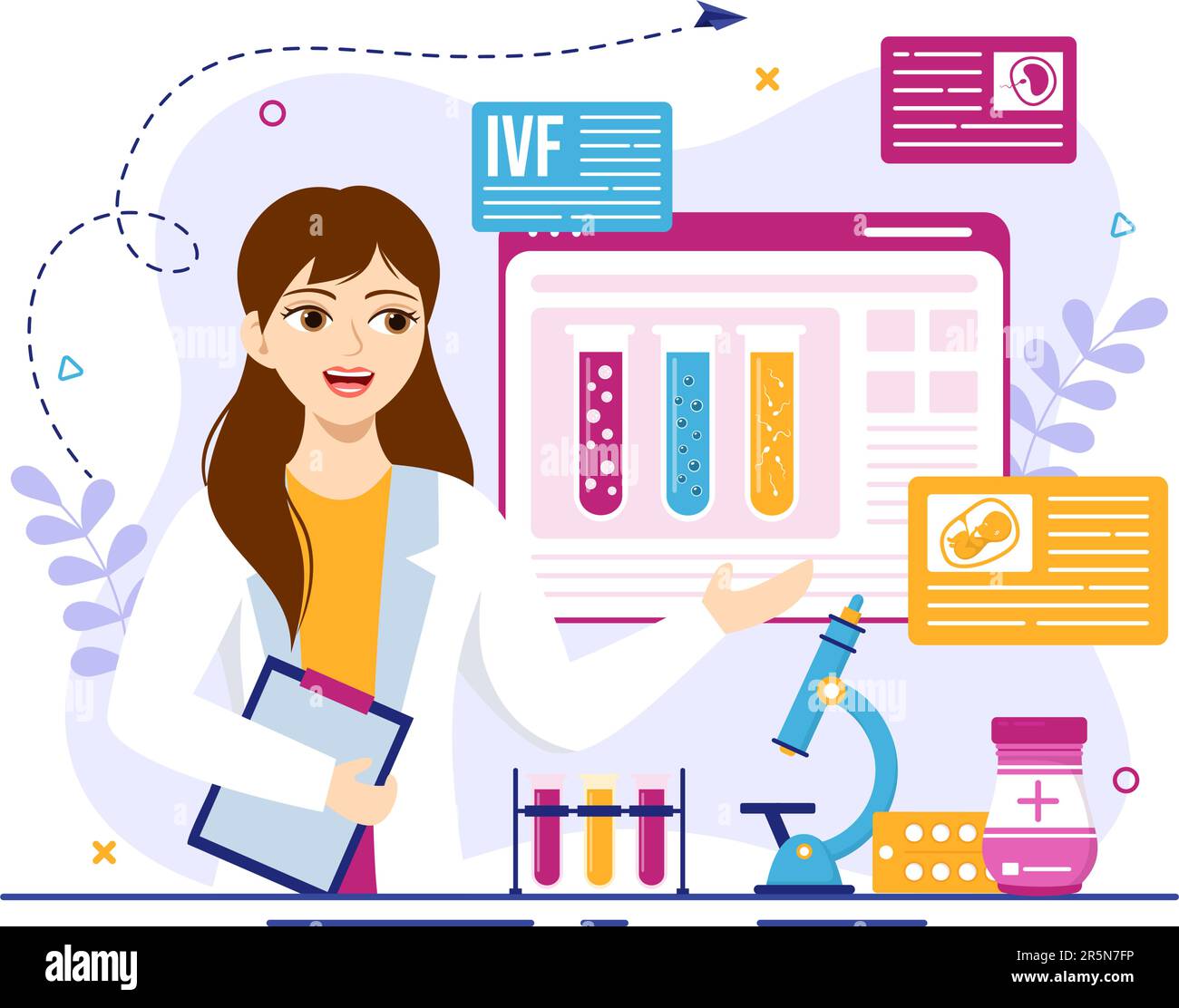 IVF or In Vitro Fertilization Vector Illustration for Artificial ...