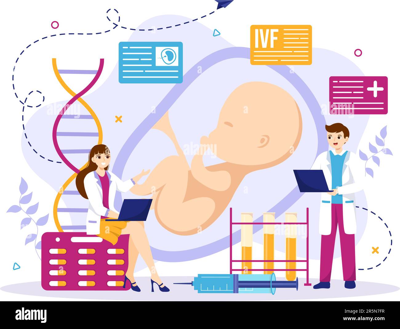 IVF or In Vitro Fertilization Vector Illustration for Artificial ...