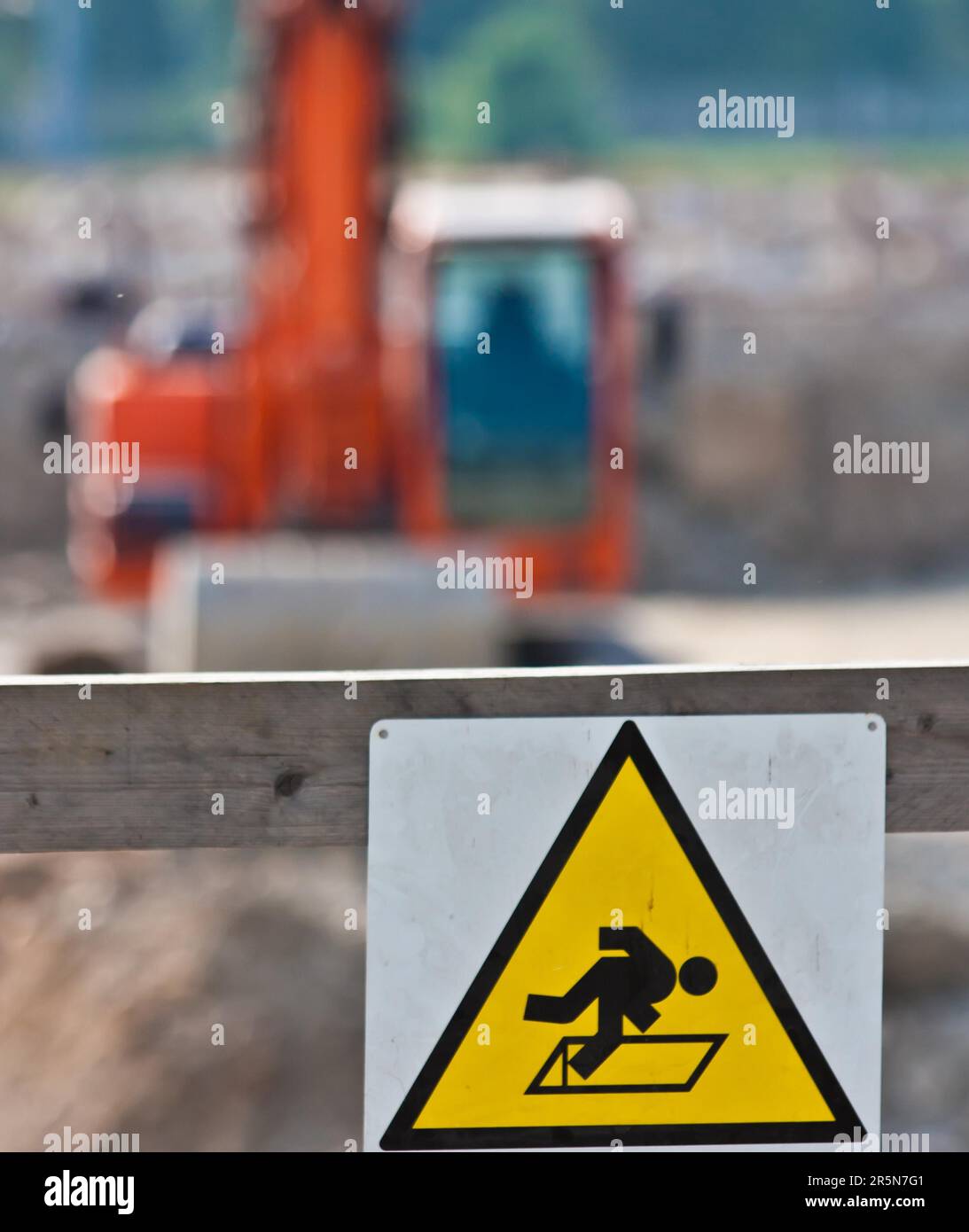Sign of danger for work in progress (Italian) in a building site Stock ...