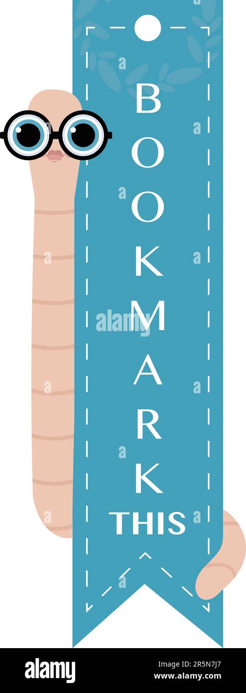Bookworm Holds Bookmark This Bookmark Stock Vector Image & Art - Alamy