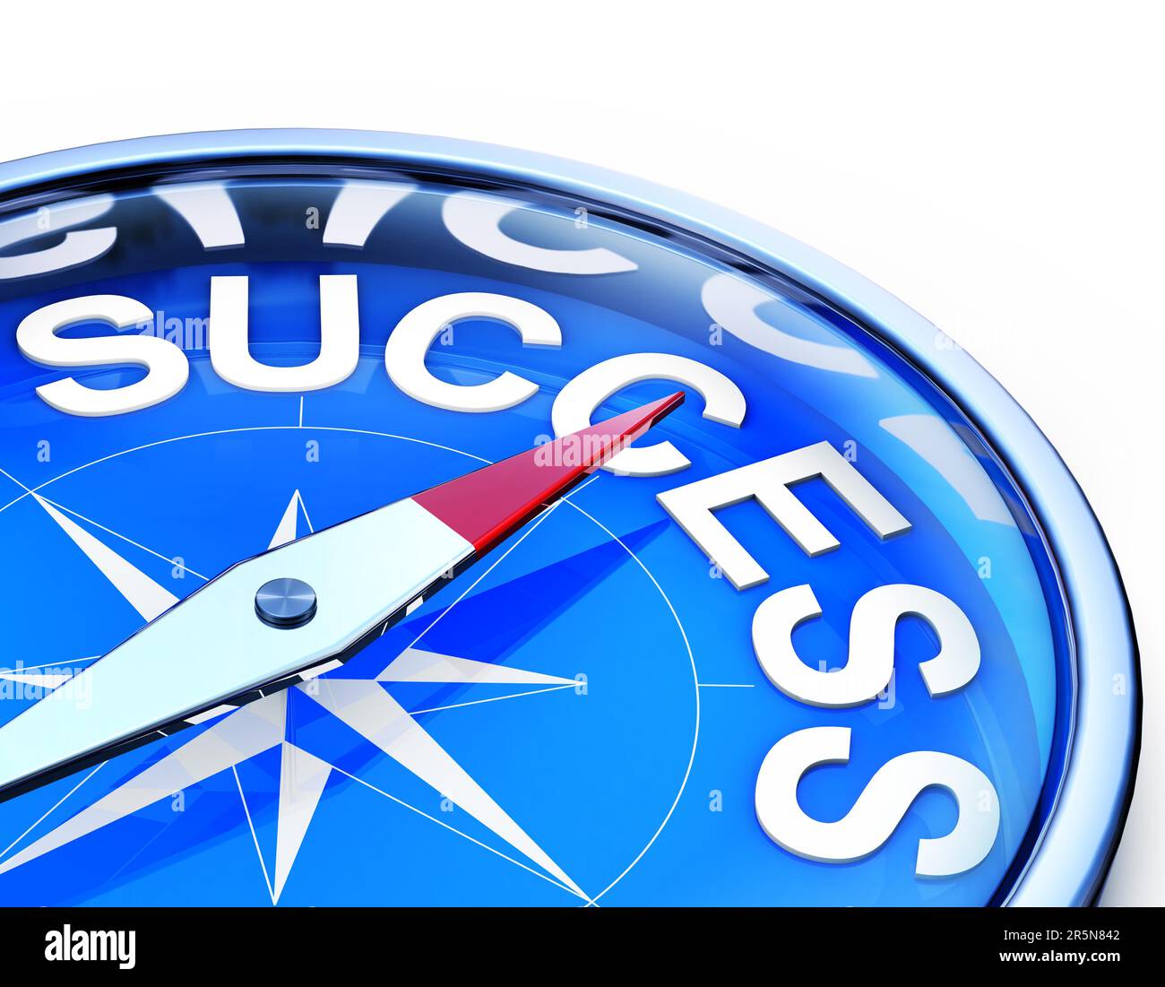 high resolution 3D rendering of a compass with a success icon Stock ...