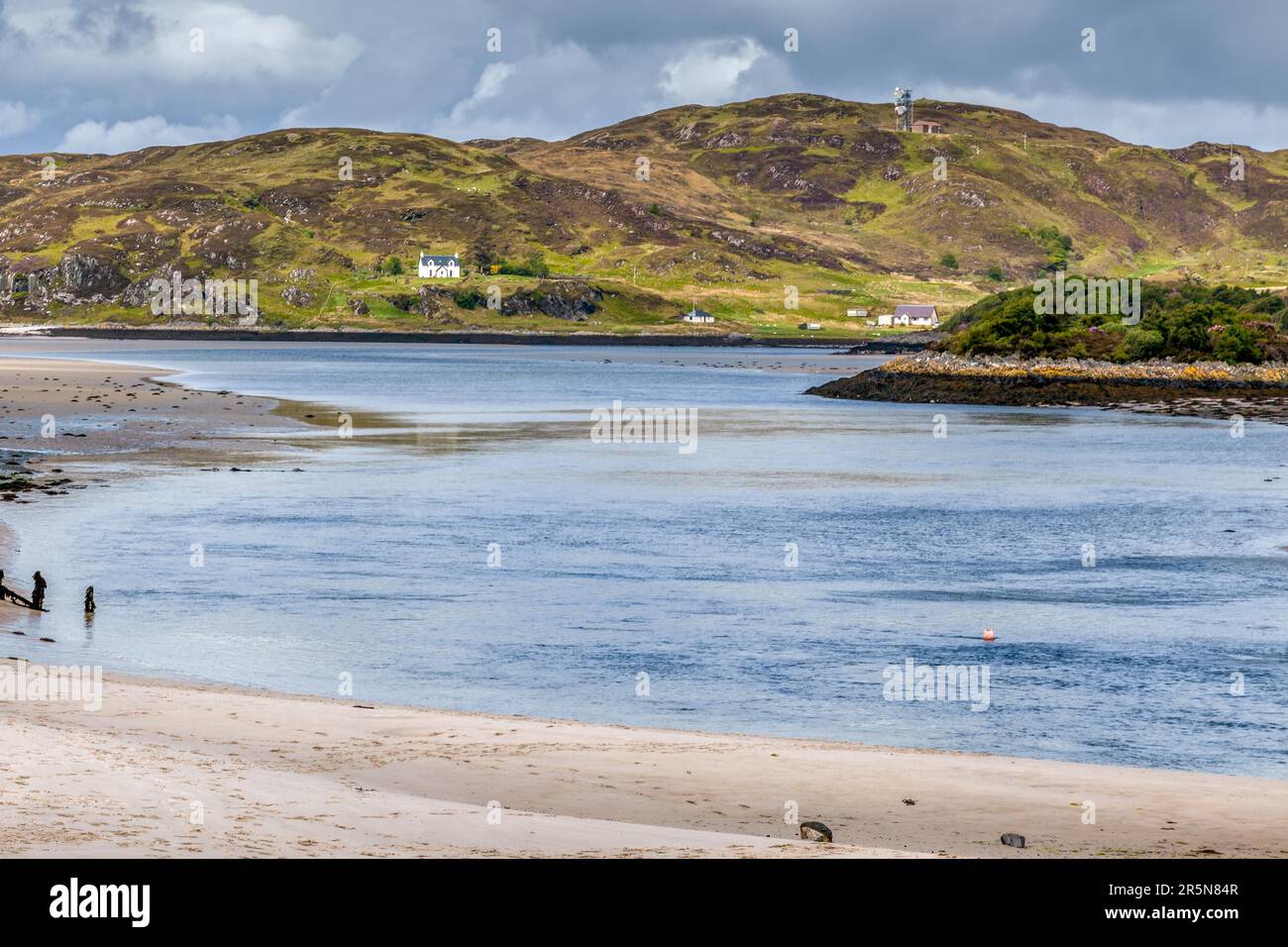 MORAR ESTUARY, SCOTTISH HIGHLANDS/UK - MAY 19 : View of the estuary of ...