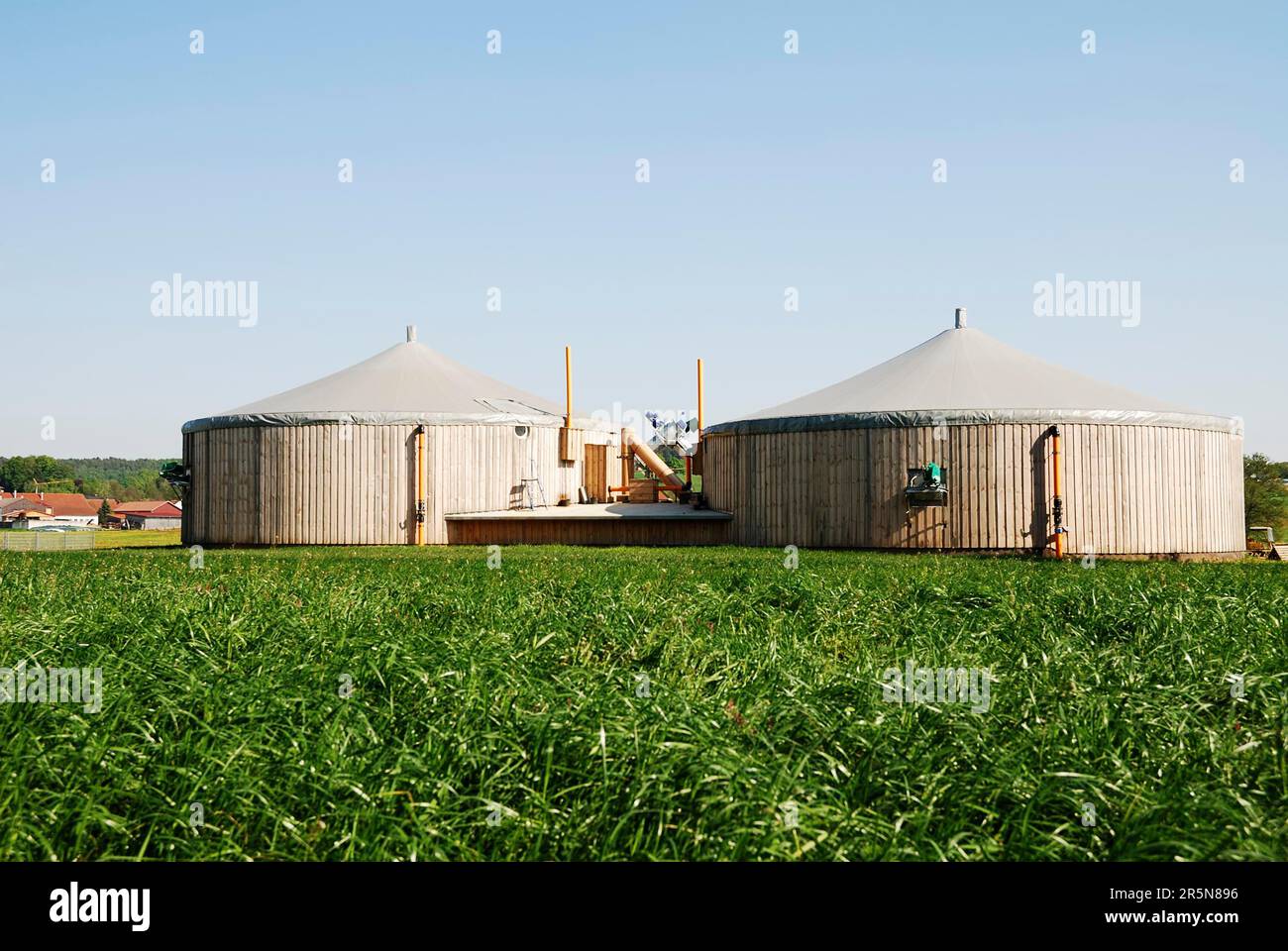 Renewable energy with a biogas facility Stock Photo - Alamy