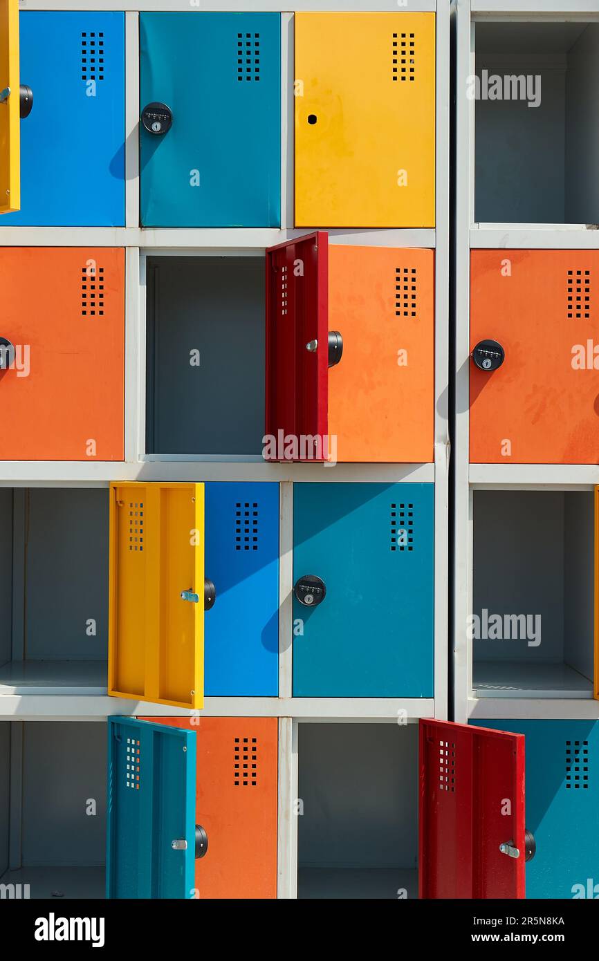 Safety Lockers Wall Stock Photo - Alamy