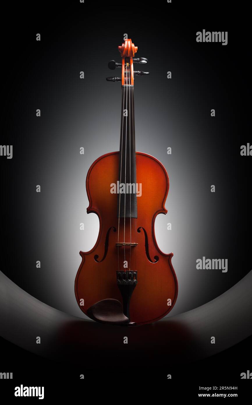 Violin on black background Stock Photo - Alamy