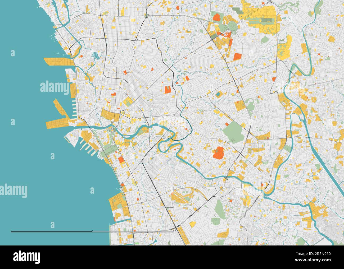 Detailed vector map of Manila, Philippines Stock Vector Image & Art - Alamy