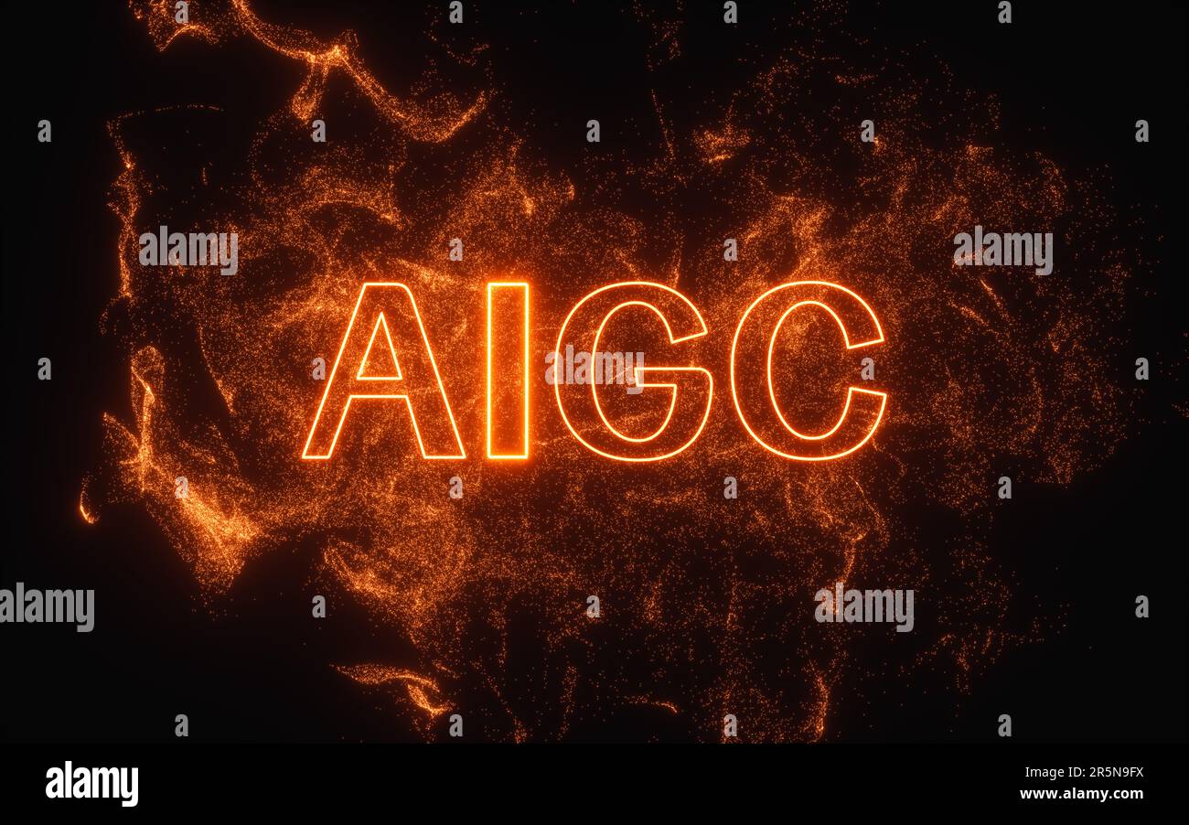AIGC concept, logo of AIGC, 3d rendering. Digital drawing Stock Photo - Alamy
