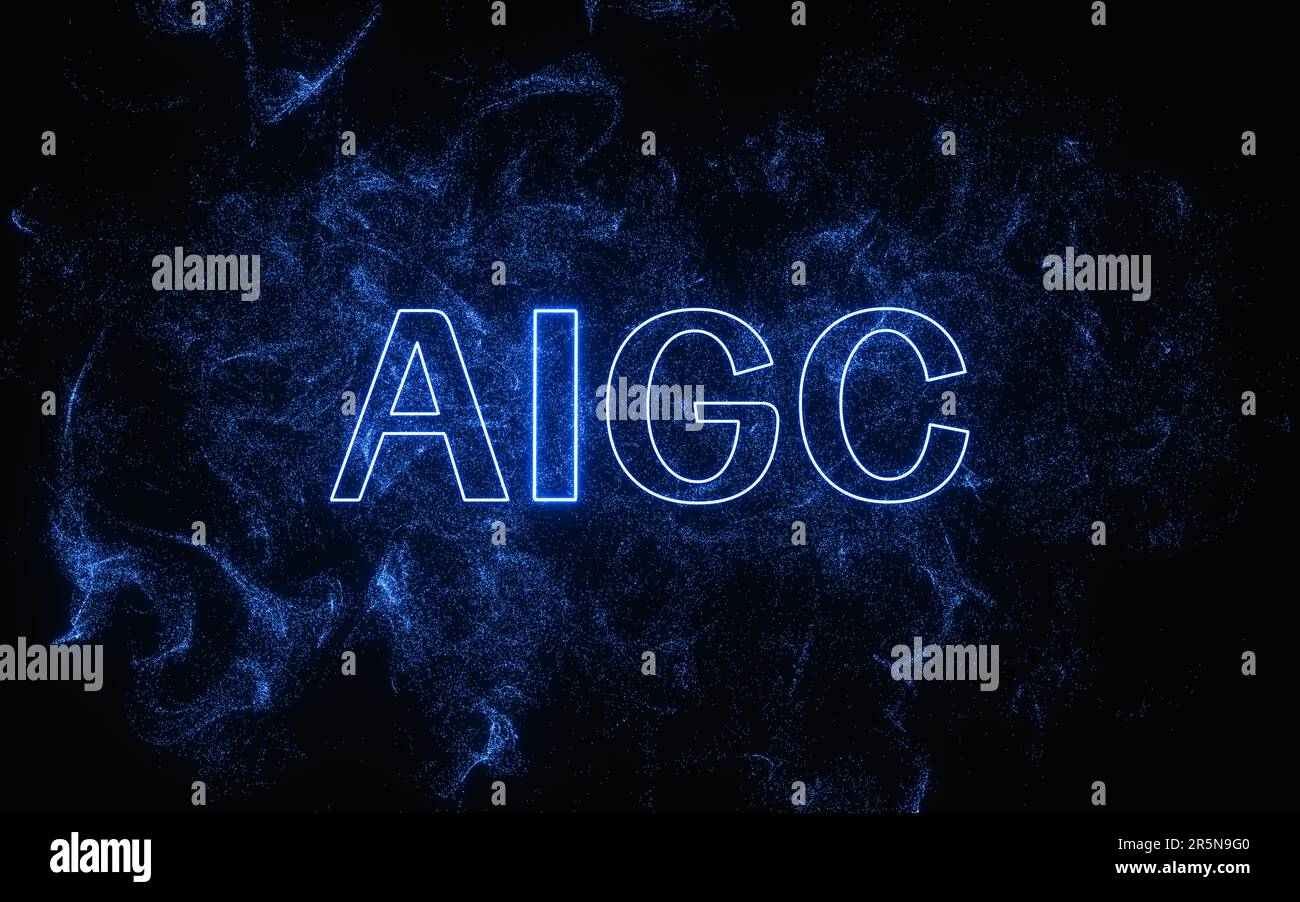 AIGC concept, logo of AIGC, 3d rendering. Digital drawing Stock Photo - Alamy
