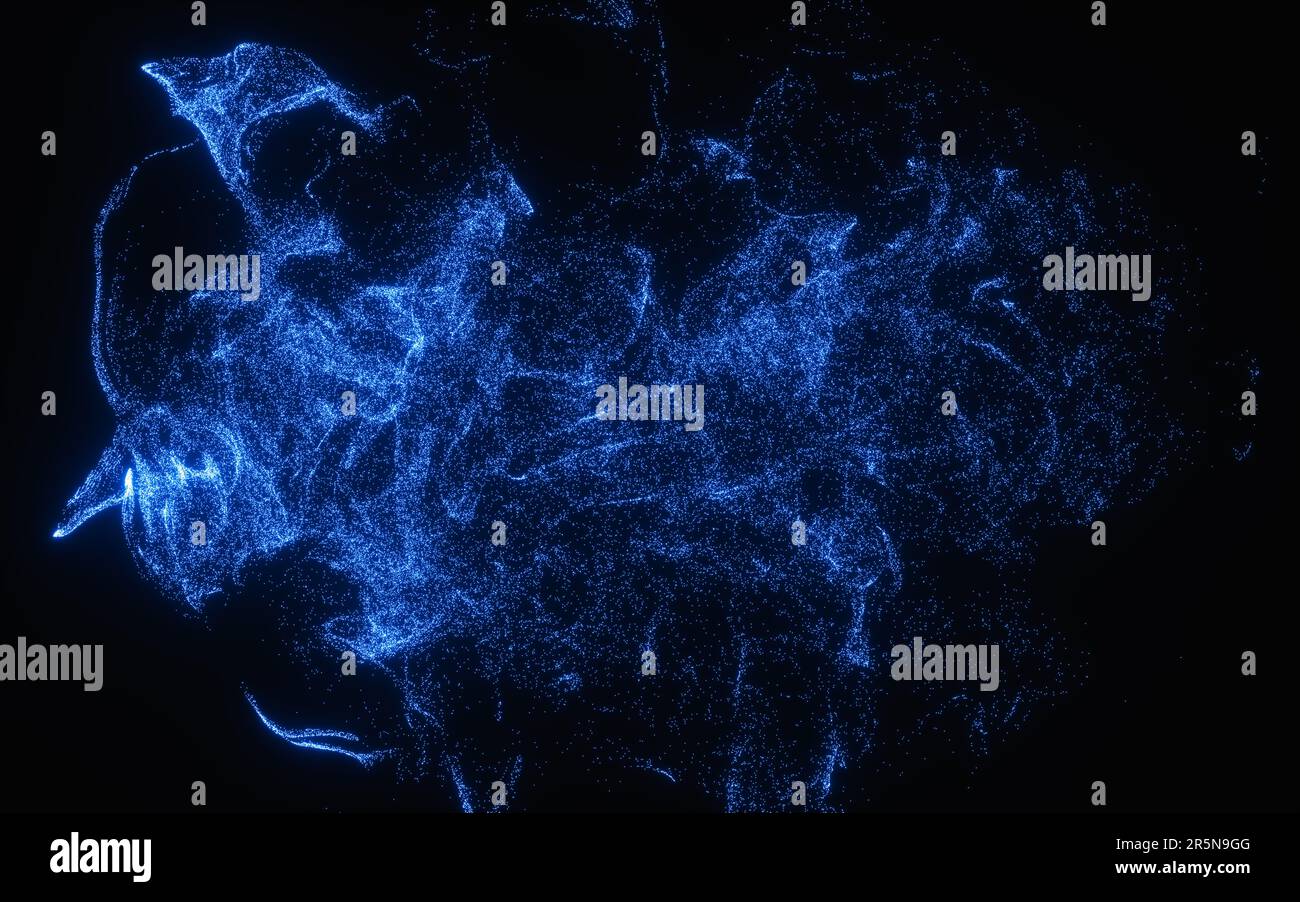 Abstract glowing particles, 3d rendering. Digital drawing Stock Photo ...