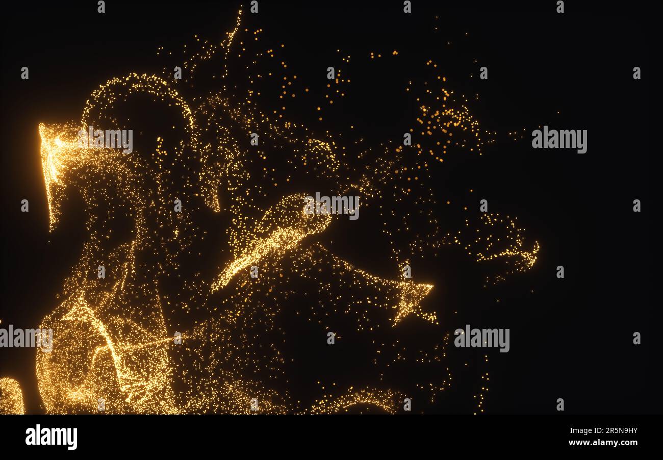 Abstract glowing particles, 3d rendering. Digital drawing Stock Photo ...