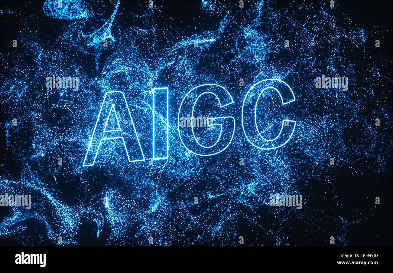 AIGC concept, logo of AIGC, 3d rendering. Digital drawing Stock Photo - Alamy
