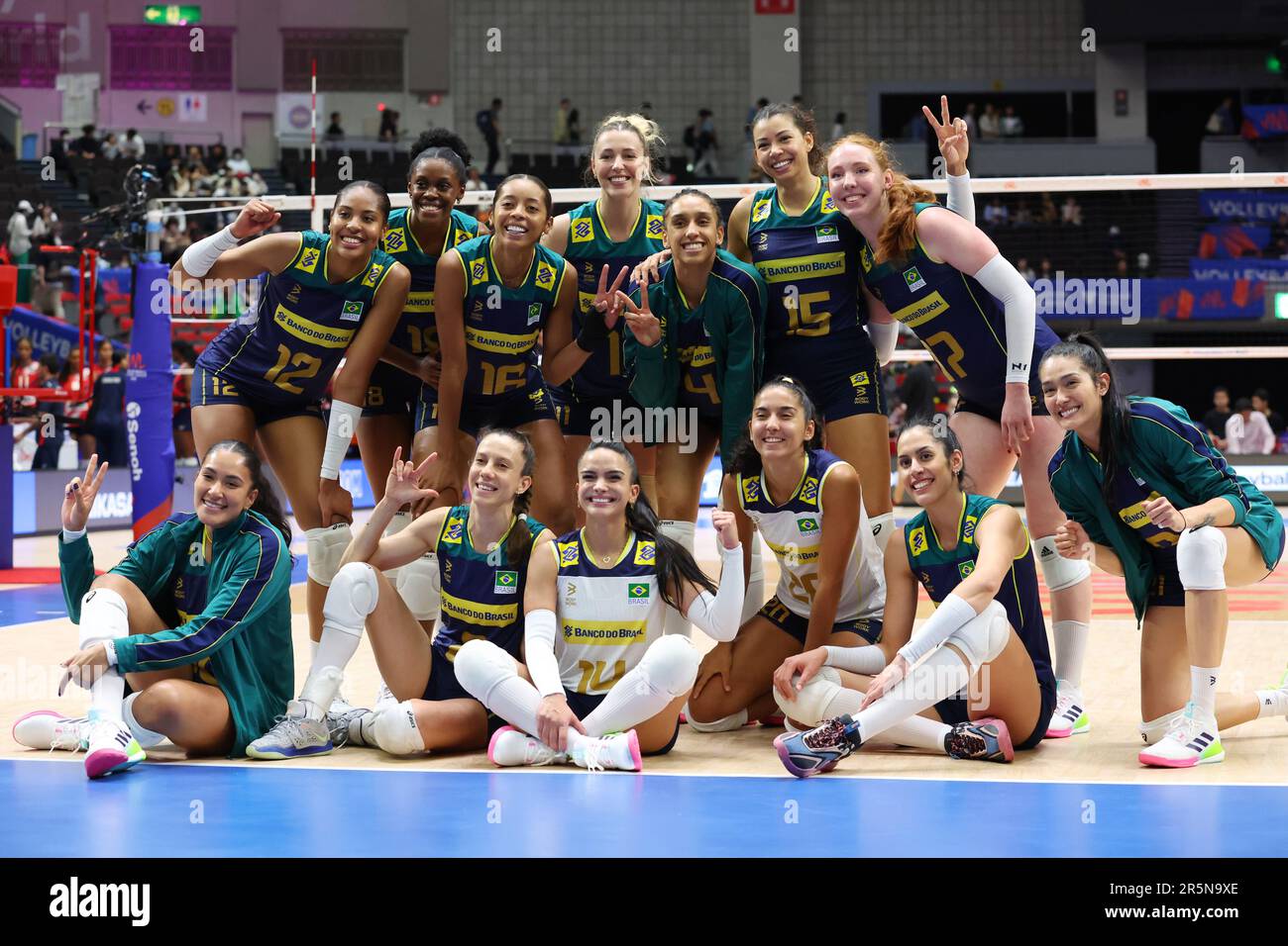Nippongaishi Hall, Aichi, Japan. 3rd June, 2023. Brazil team group, JUNE 3, 2023 - Volleyball ...
