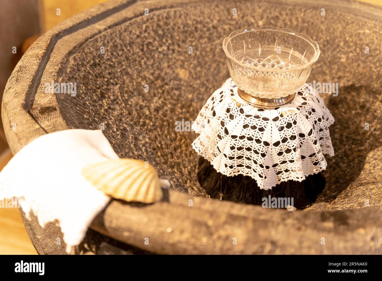 Decoration of baby in children's ceremony of baptism religion ...