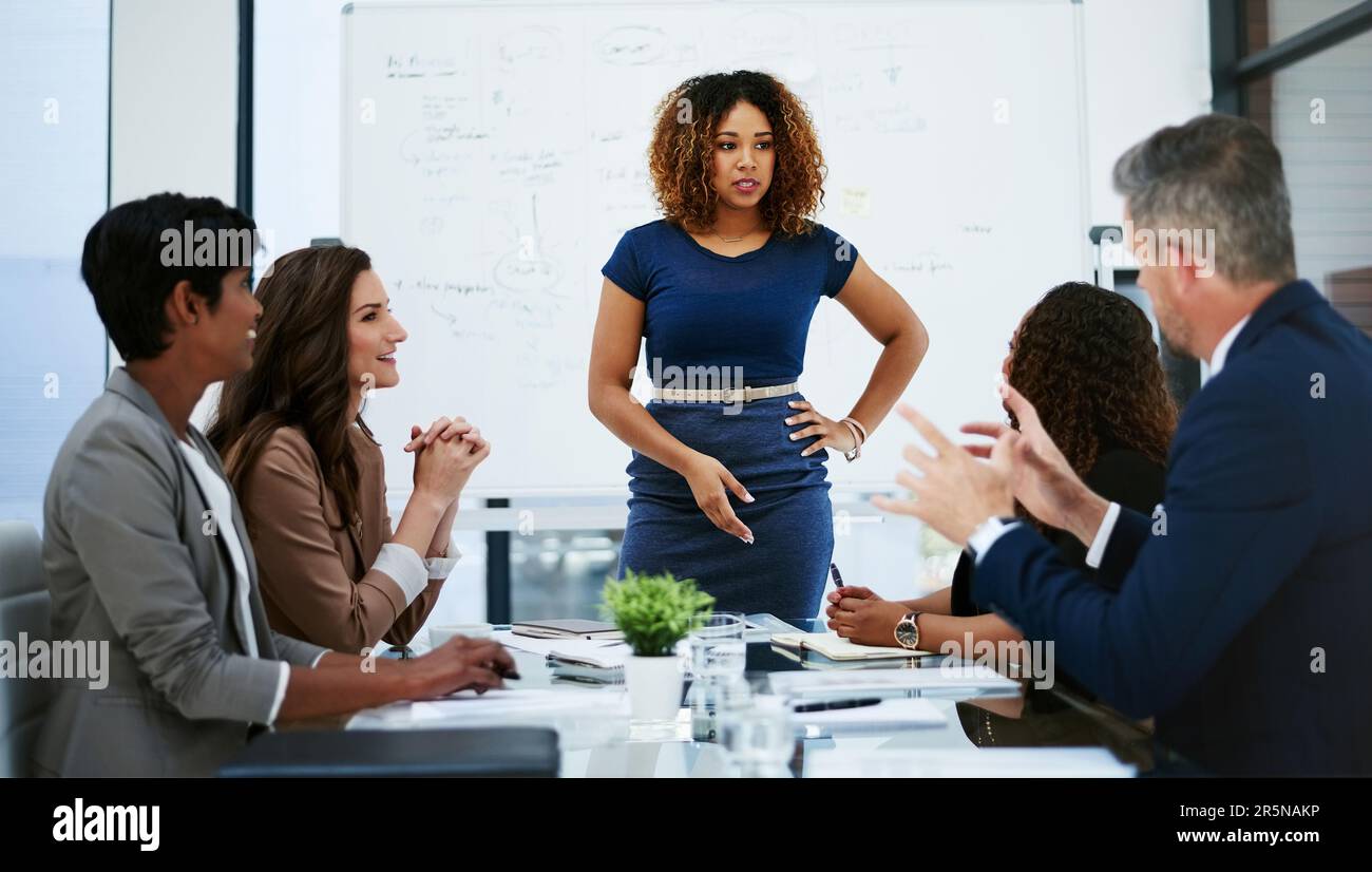 These questions are getting her flustered. a young businesswoman giving ...
