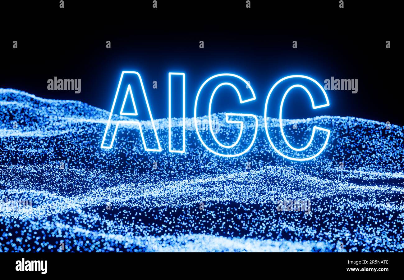 AIGC concept, logo of AIGC, 3d rendering. Digital drawing Stock Photo - Alamy