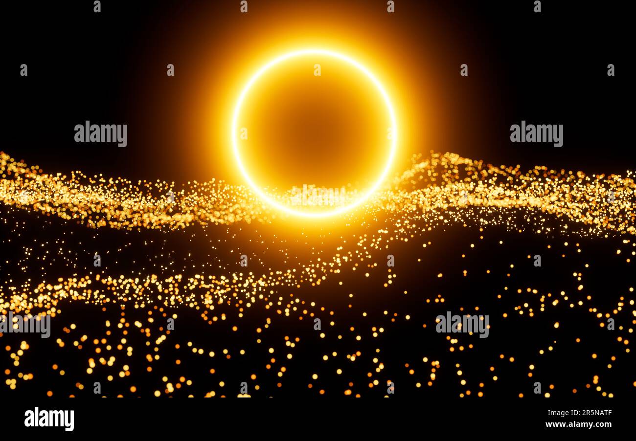 Abstract glowing particles, 3d rendering. Digital drawing Stock Photo ...