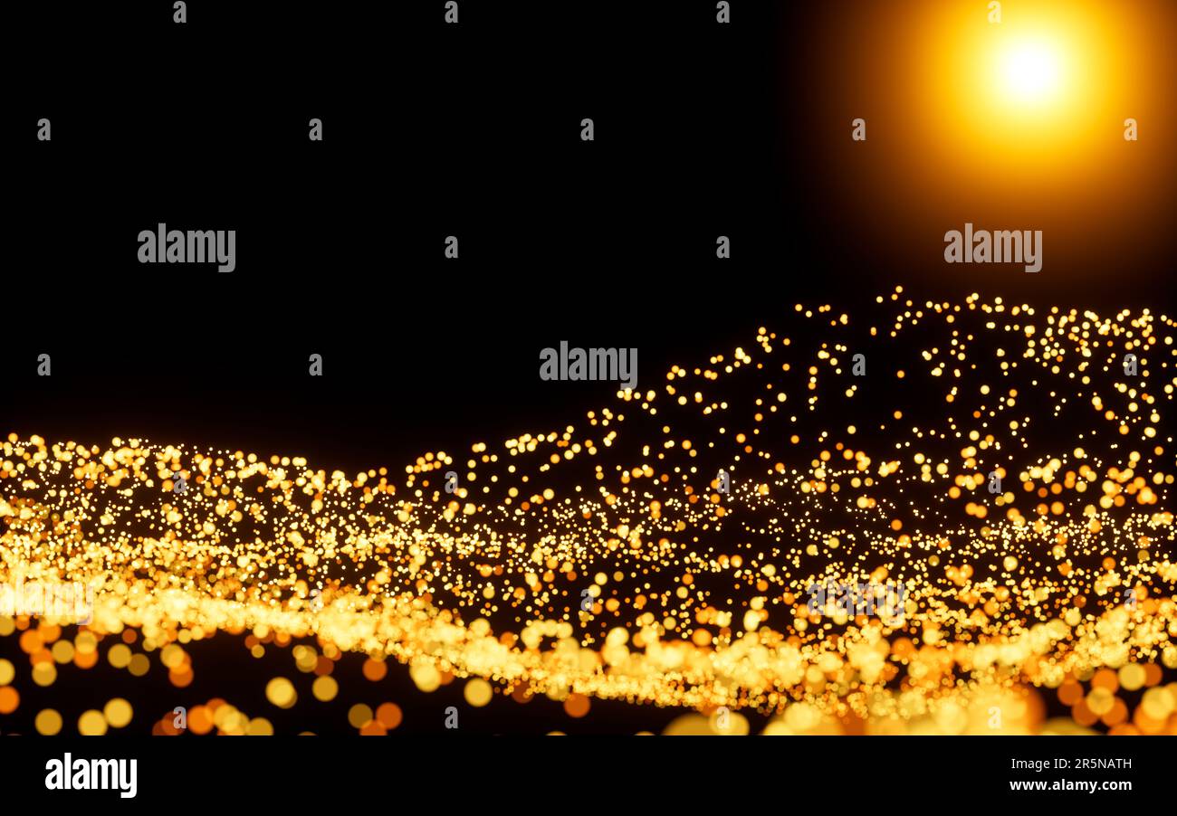 Abstract glowing particles, 3d rendering. Digital drawing Stock Photo ...