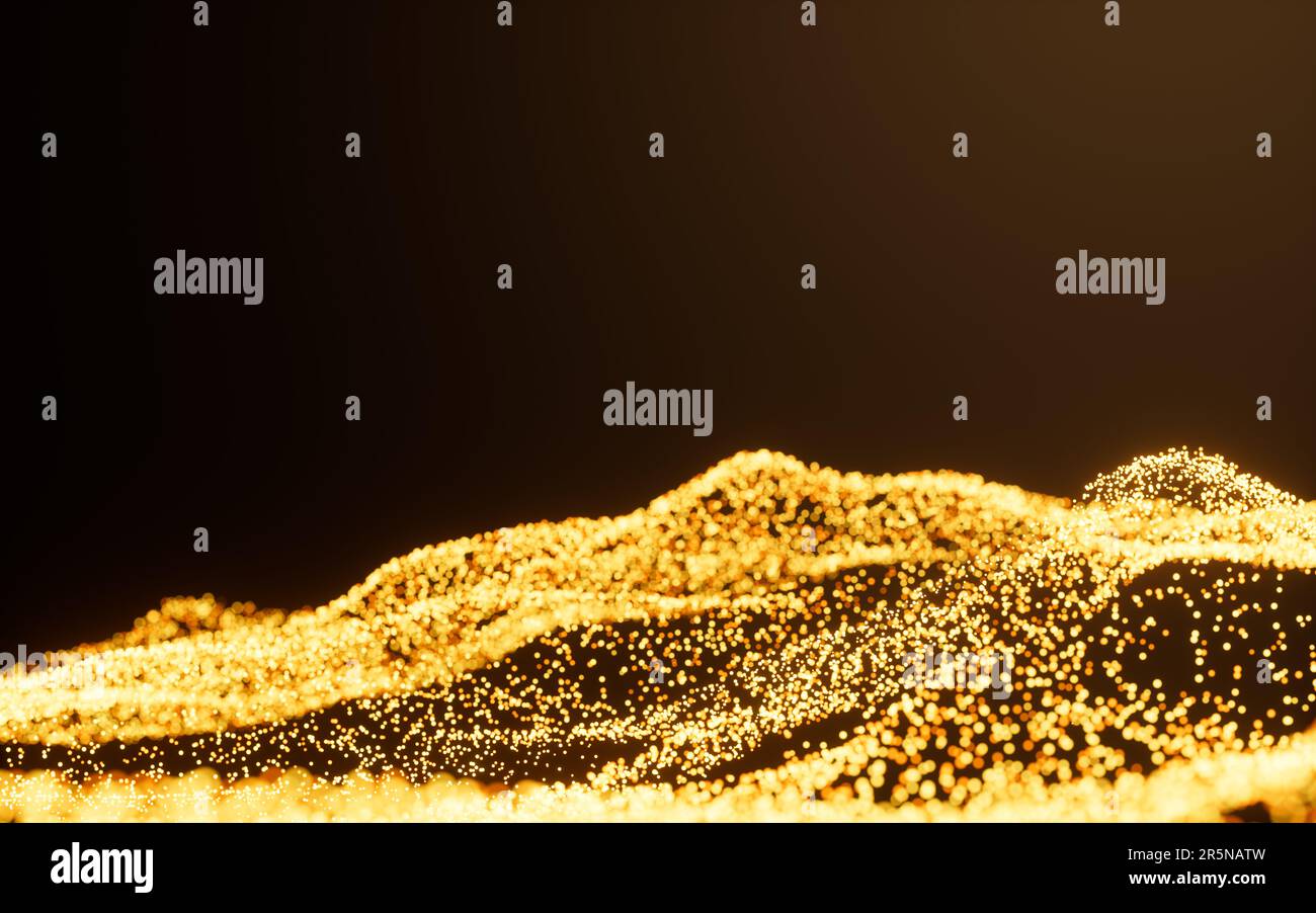 Abstract glowing particles, 3d rendering. Digital drawing Stock Photo ...