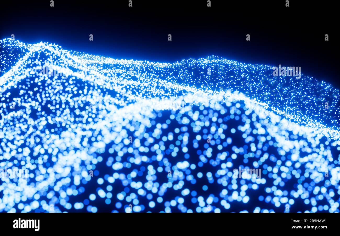 Abstract glowing particles, 3d rendering. Digital drawing Stock Photo ...