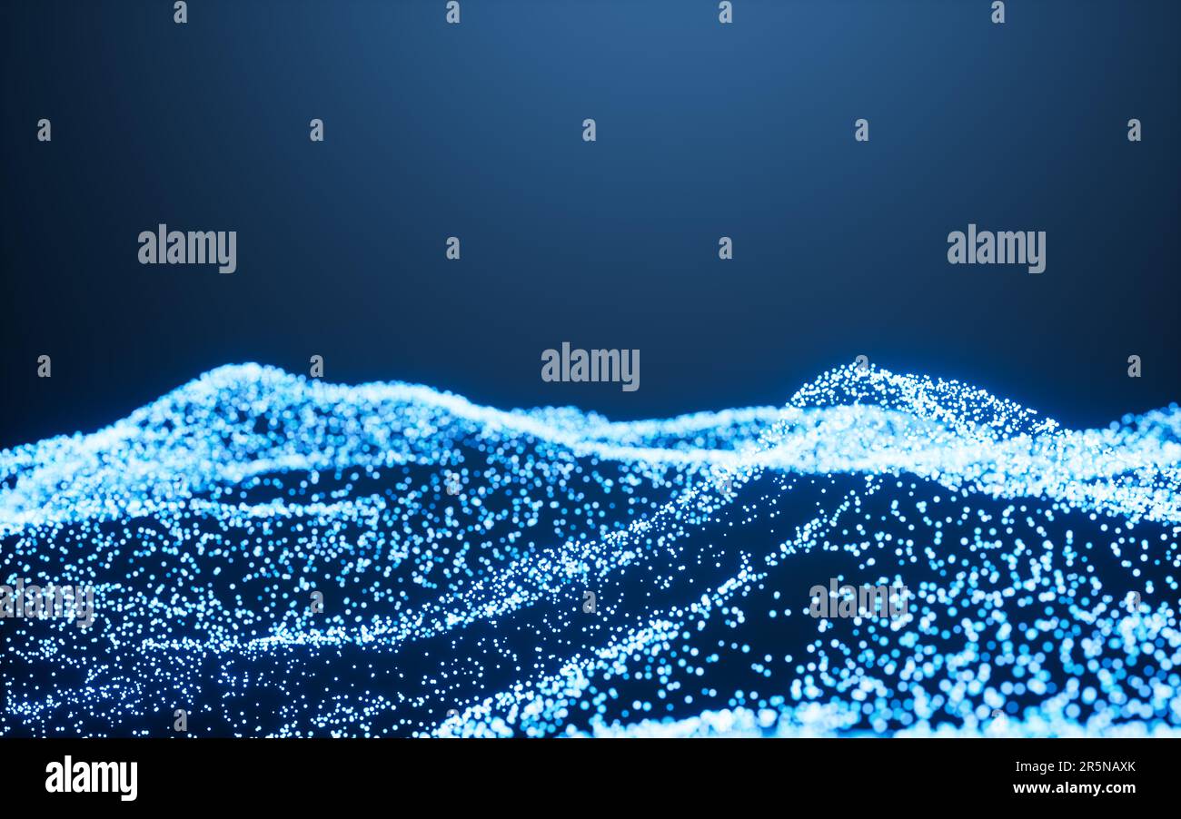 Abstract glowing particles, 3d rendering. Digital drawing Stock Photo ...