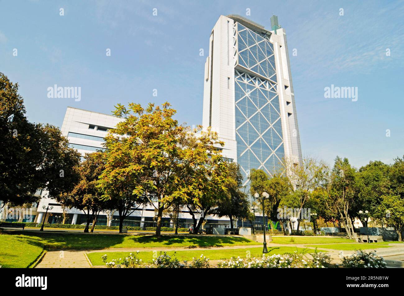 Movistar building, telephone company, Santiago de Chile, Chile, in the ...