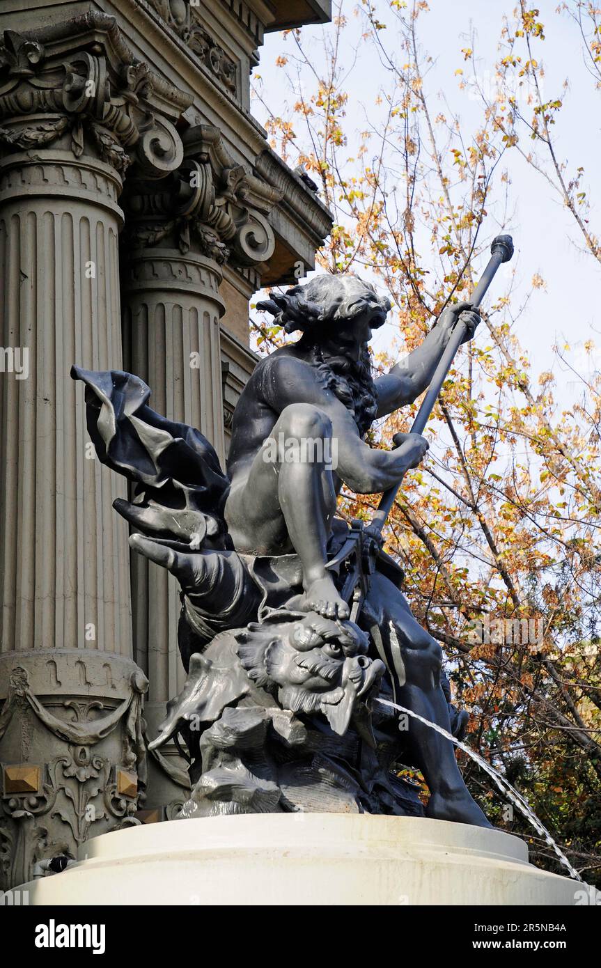 Neptune Fountain, Cerro Santa Lucia City Park, Santiago de Chile, Chile ...