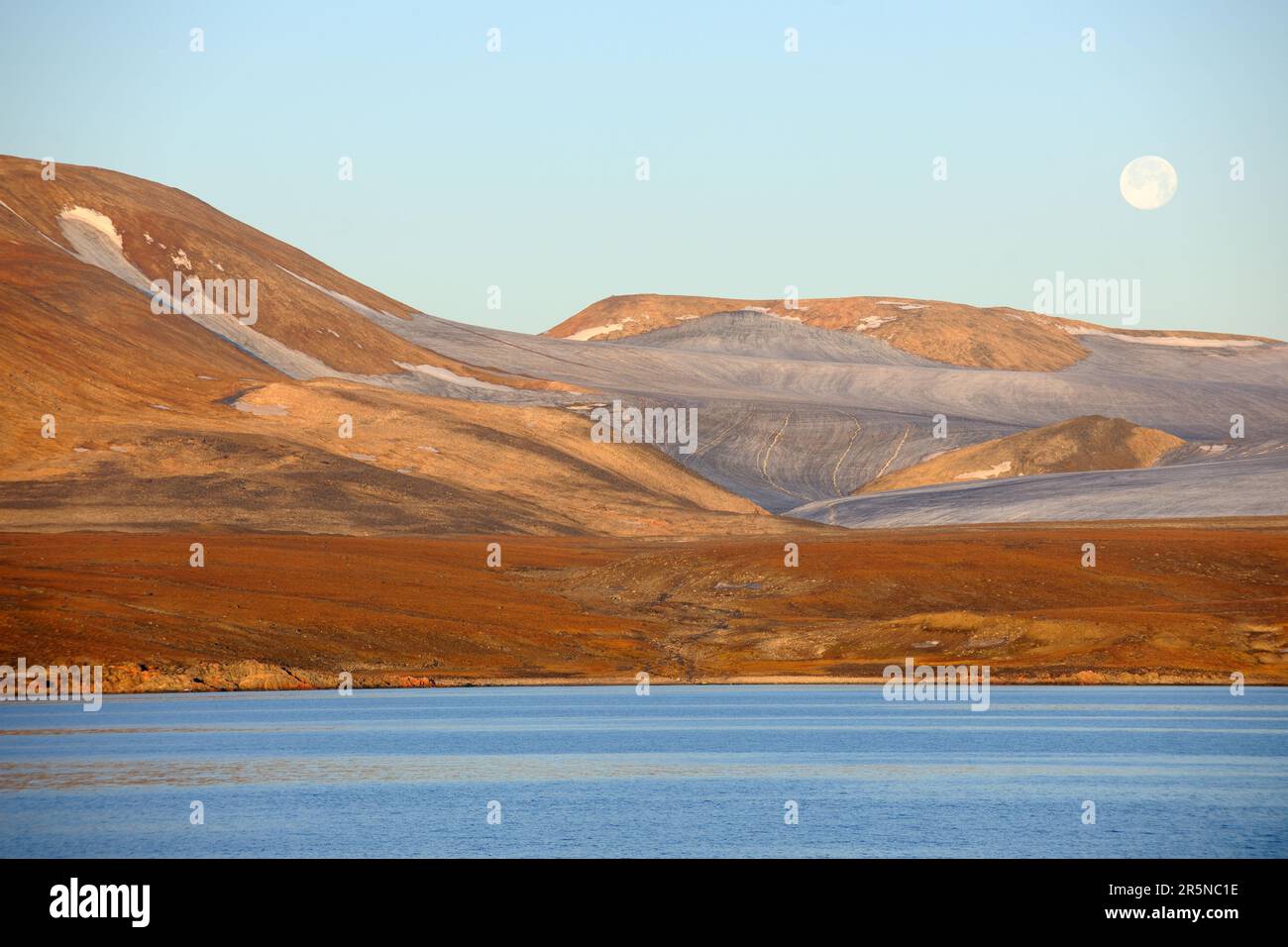 Full moon over North Arm Fjord, Baffin Island, Nunavut, Canada, Baffin ...