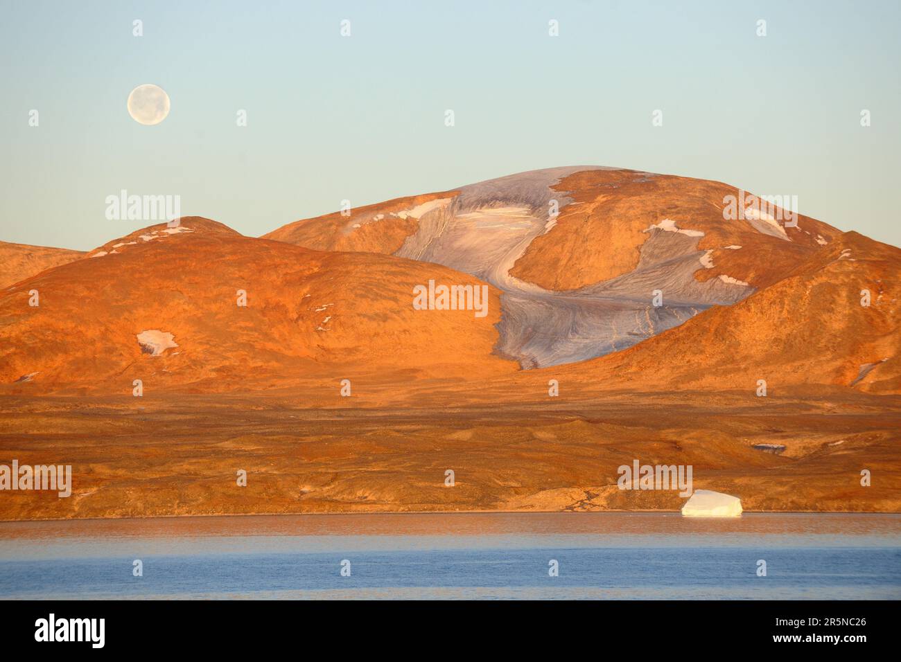 Full moon over North Arm Fjord, Baffin Island, Nunavut, Canada, Baffin ...