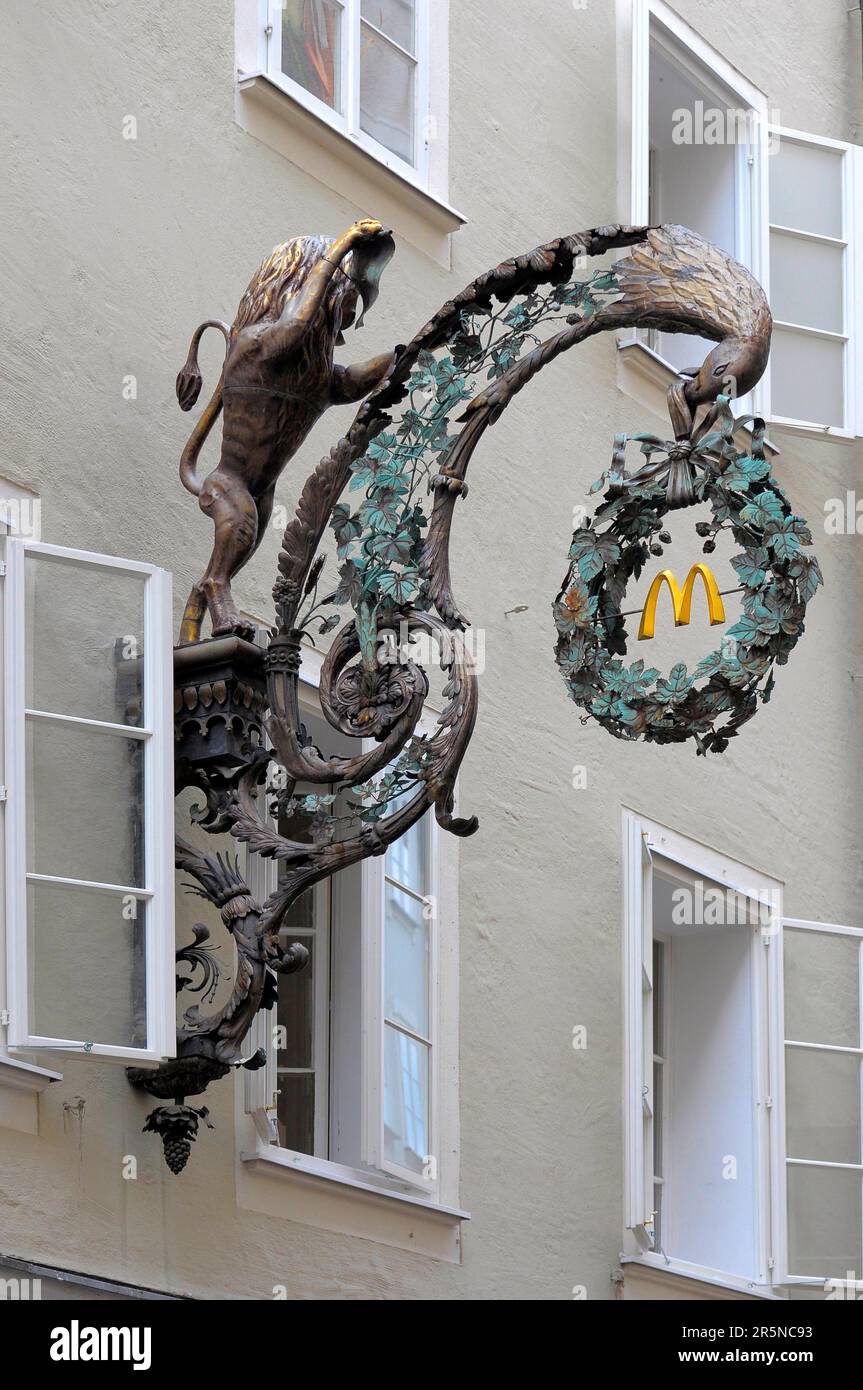 Mac Donald, Austria, Salzburg, Getreidegasse Stock Photo - Alamy