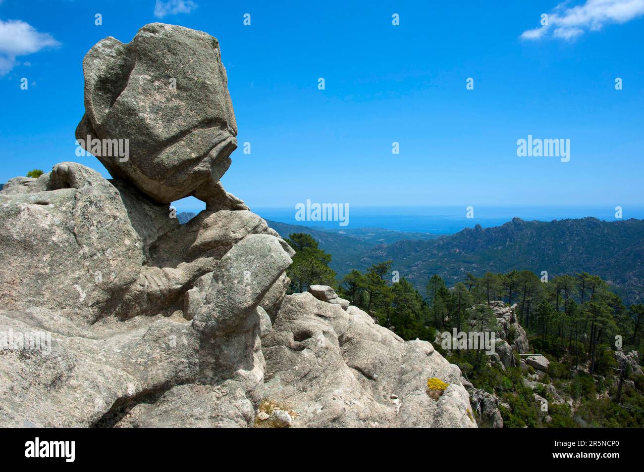 Rock formation, mountain massif, l'Ospedale, Porto-Vecchio, Corsica ...